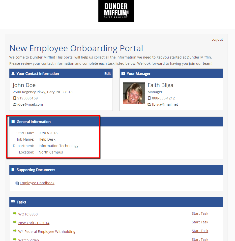 New Hire Portal