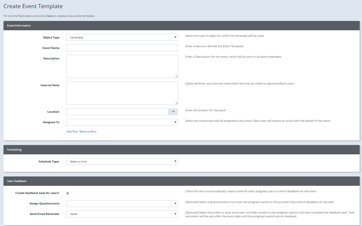 Library - Events Templates