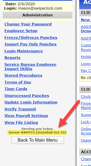 SwipeClock Web Server Troubleshooting - Site Outage