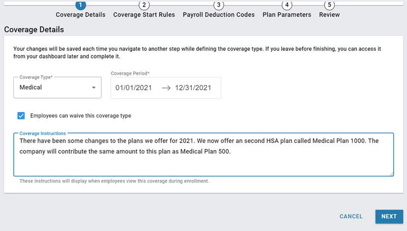Add Coverage in Benefits Management