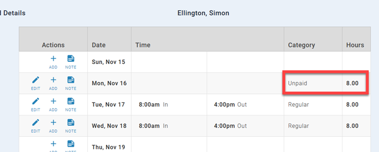 WFH - Unpaid Time Off Setup