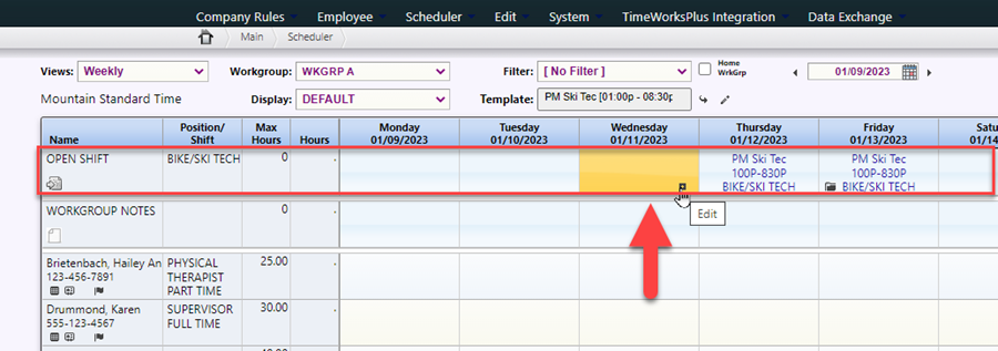 Open Shifts (TimeSimplicity)