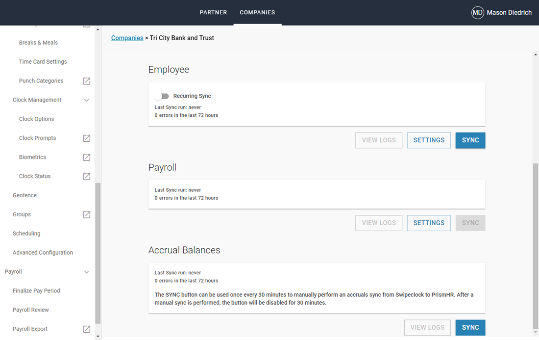 PrismHR Integration - Payroll and Accrual Balance Sync (WorkforceHub)