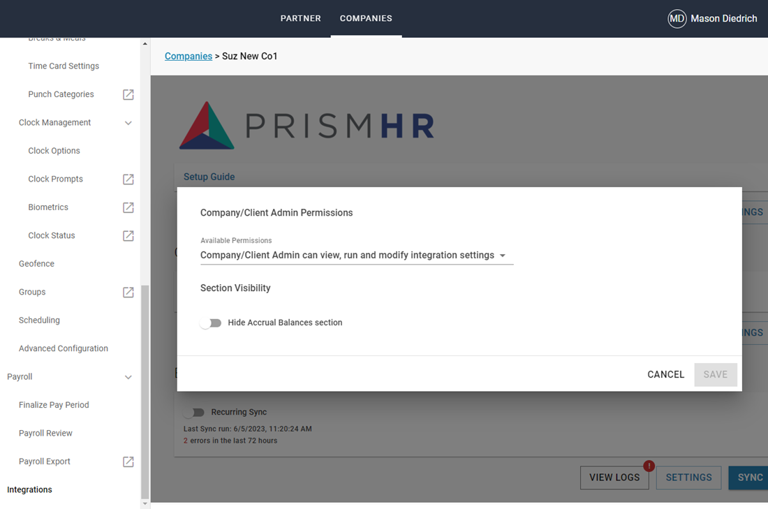 PrismHR - WorkforceHub Company Setup